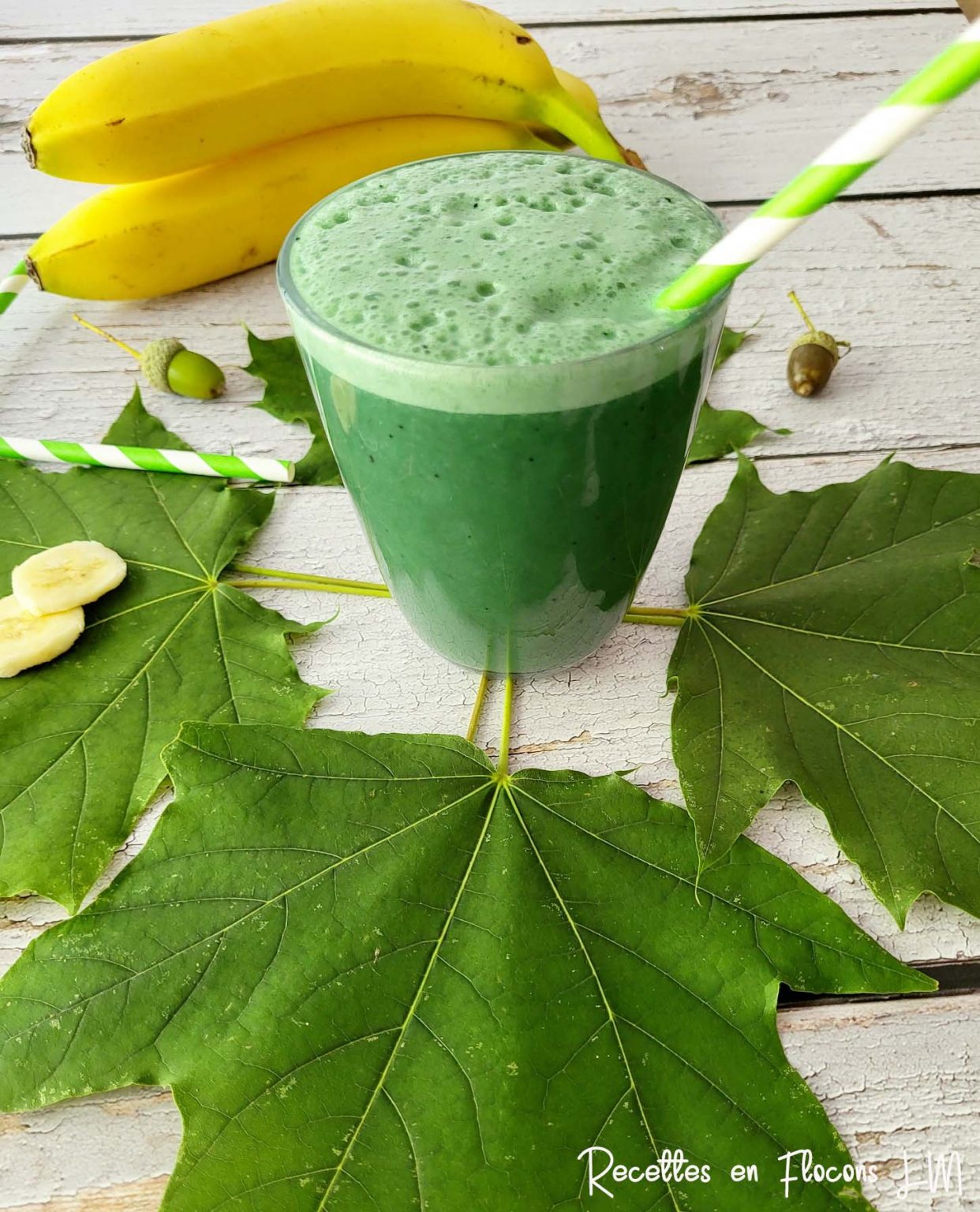 Smoothie à la spiruline, banane et sirop d'érable - RECETTES EN FLOCONS