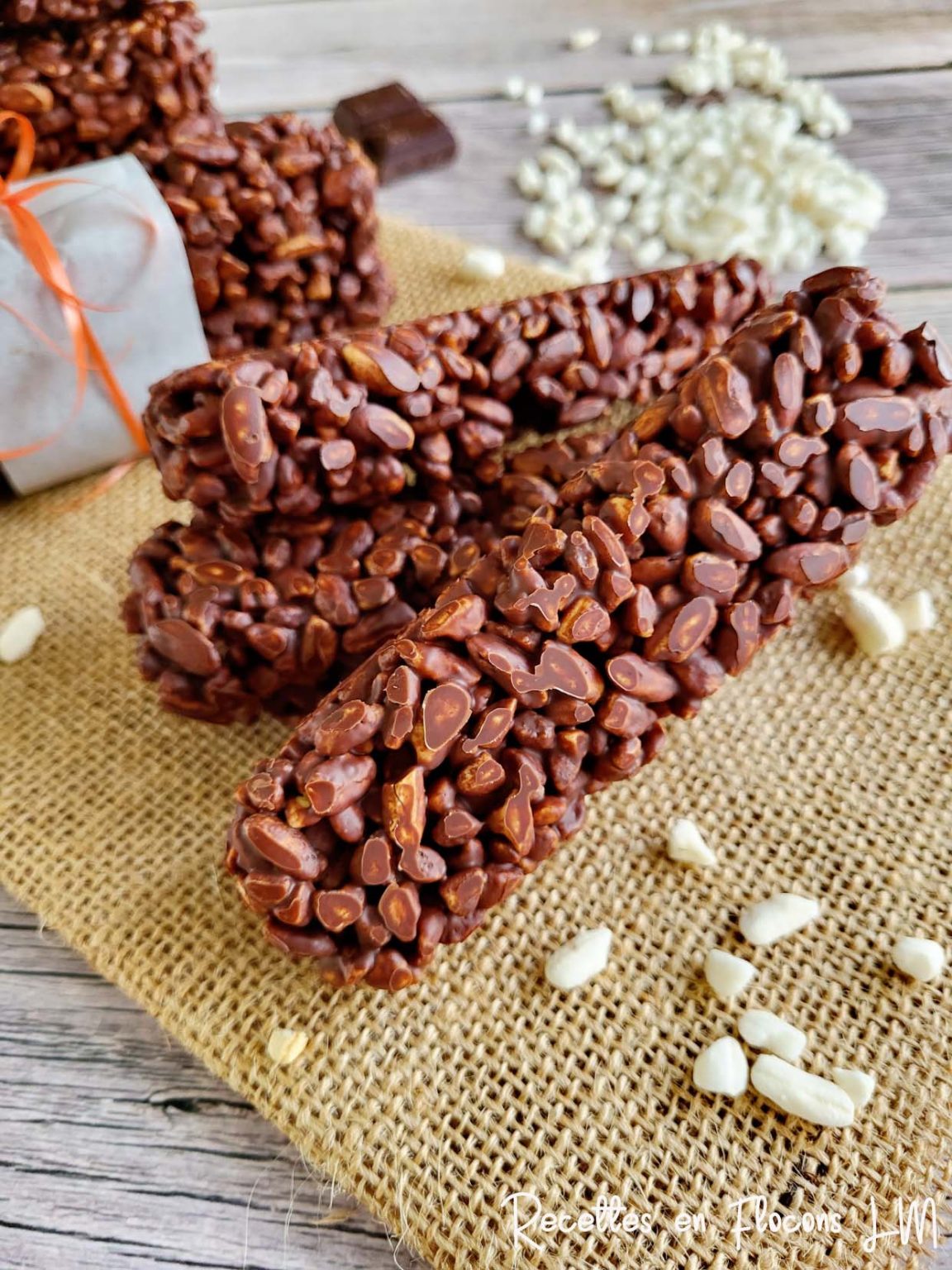 Barres croustillantes de riz soufflé au chocolat - RECETTES EN FLOCONS