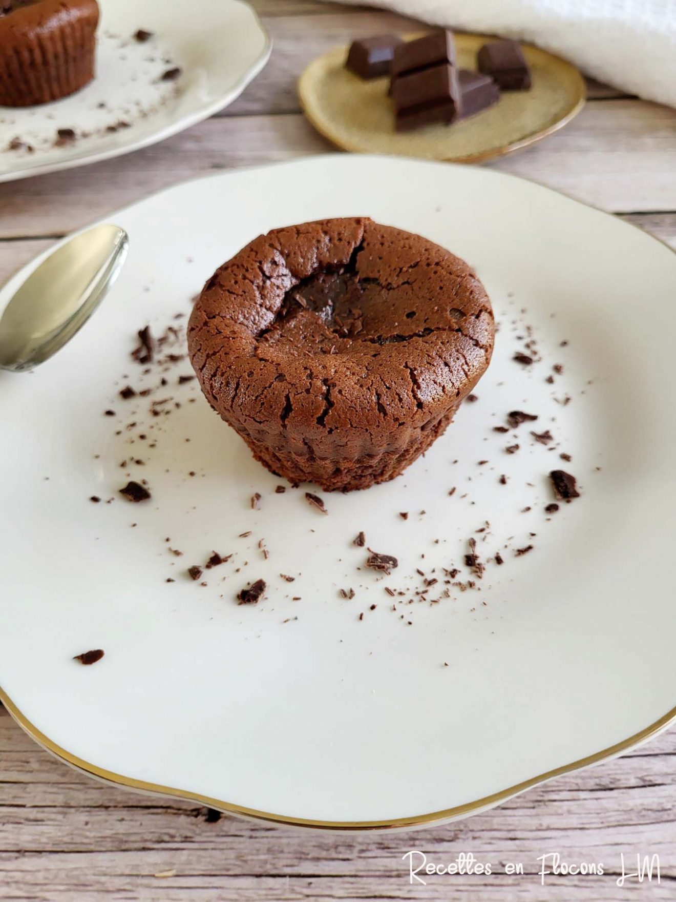 Moelleux au chocolat cœur coulant (sans gluten) - RECETTES EN FLOCONS